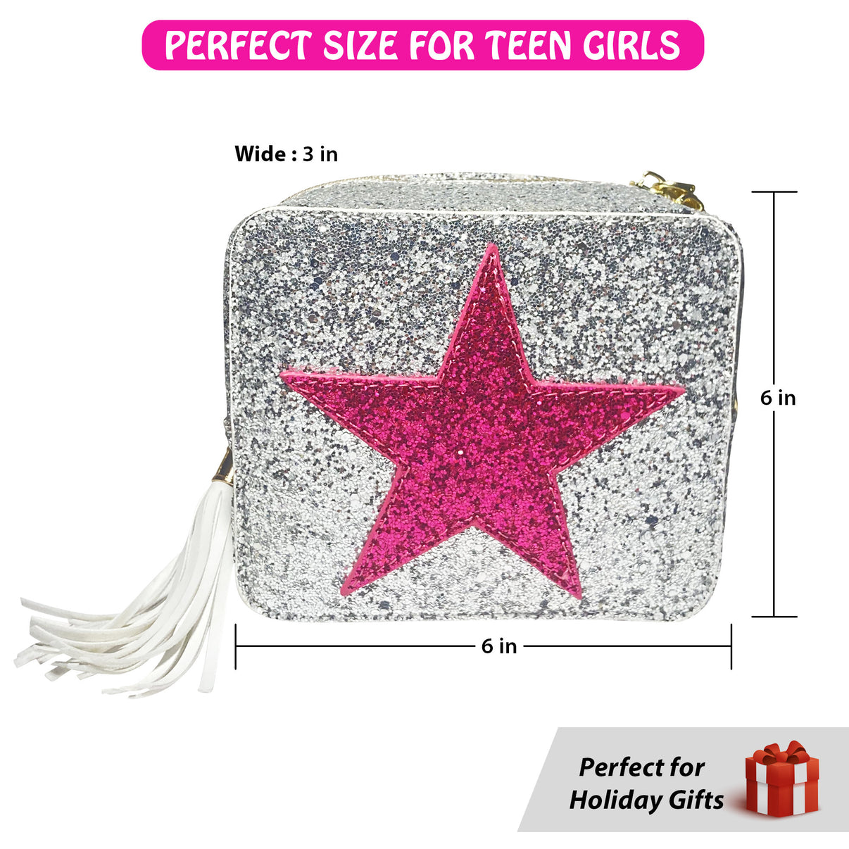The Pink Star Glitter Crossbody Bag – AuroraBTQ